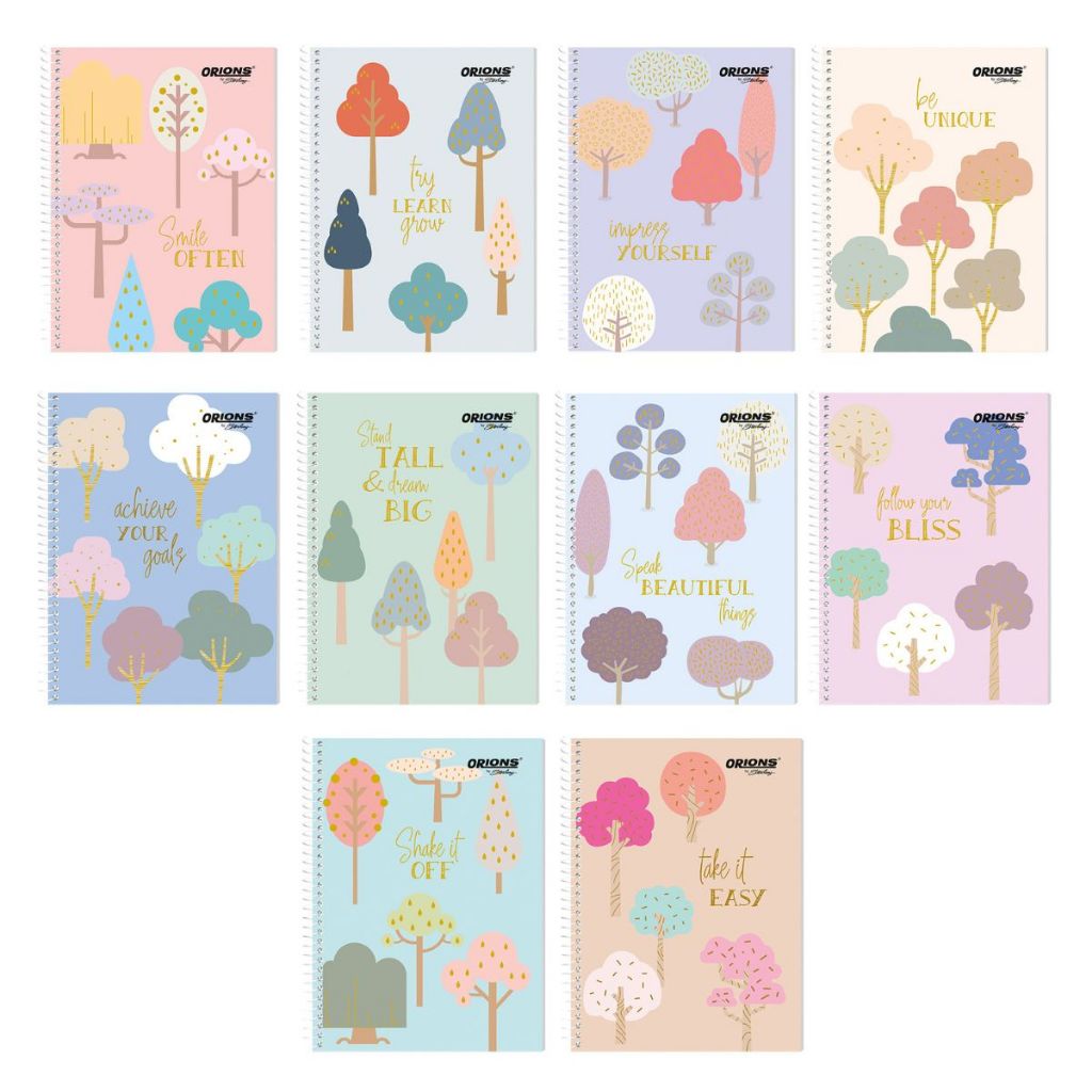 Set of 10 Orions Tree Patterns Spiral Notebook 80 Leaves | Shopee ...