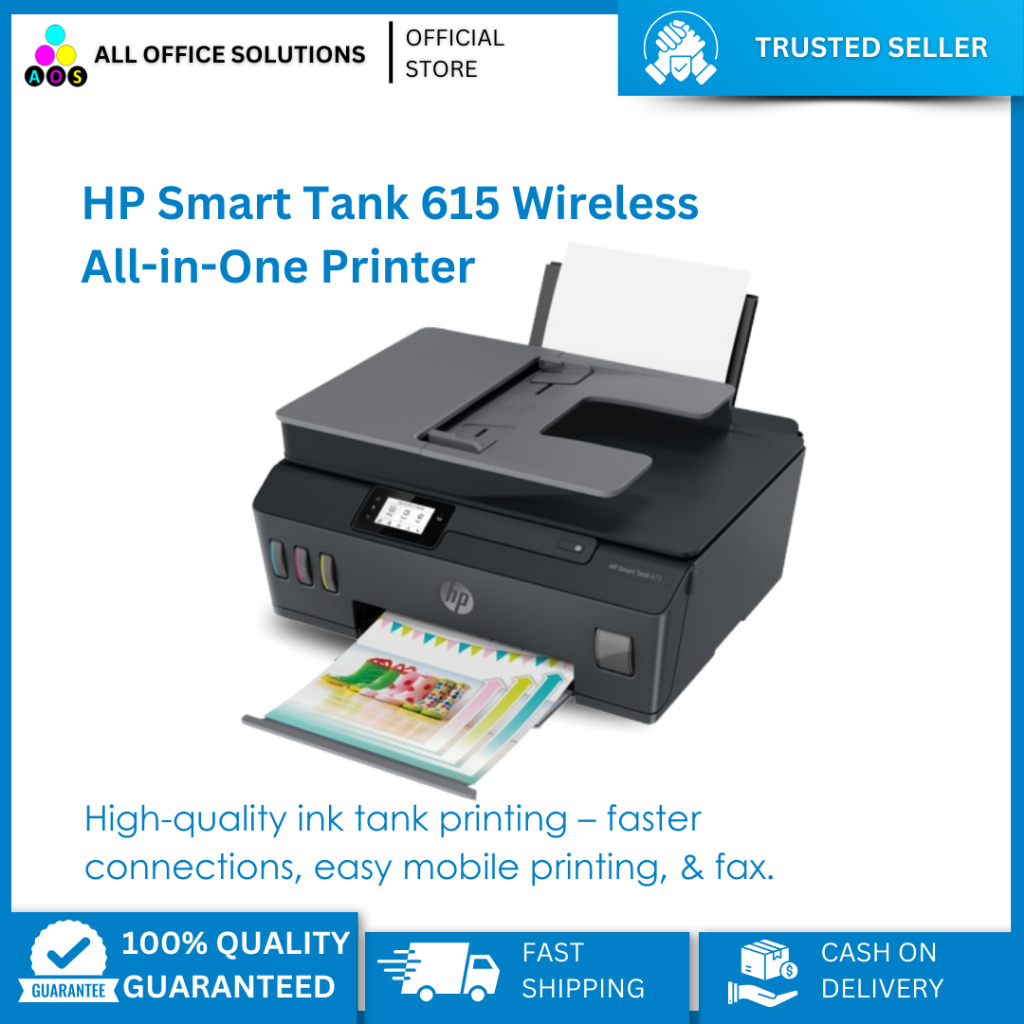 AOS HP Smart Tank 615 AiO WL CISS Printer - Print, copy, scan, fax, ADF ...