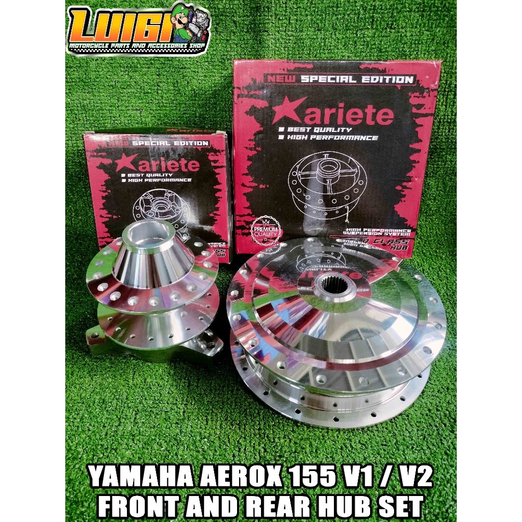 ARIETE YAMAHA AEROX 155 V1 & V2 FRONT AND REAR CHROME HUB SET | Shopee ...