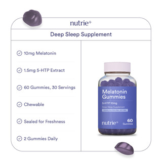 Nutrie 10mg Melatonin Gummies 5HTP 60pcs (Sleep Dietary Supplement Anti ...