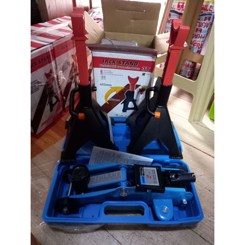 Hydraulic.floor.jack.set.with.jack.stand. | Shopee Philippines