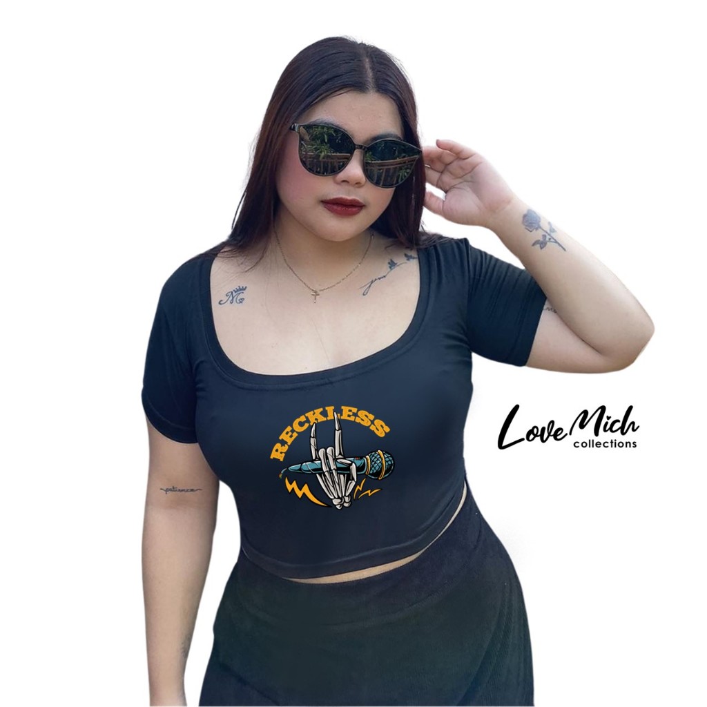 Plus Size Top XL Squareneck Croptop Women Trendy Clothes Fashion Wear ...