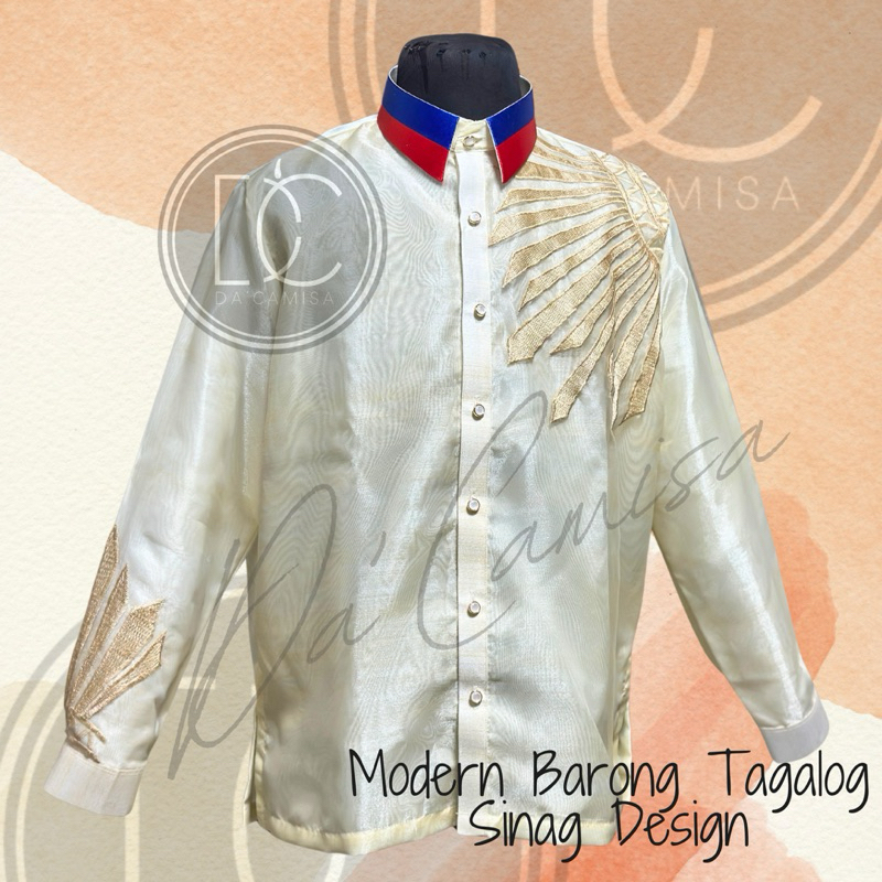 Modern Barong Sports Collar "Sinag" Design | Shopee Philippines