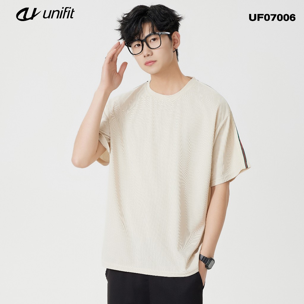 UNIFIT Men's Waffle Plain Oversize T-Shirt Round Neck Menswear Top Apparel Clothes UF07006 ...