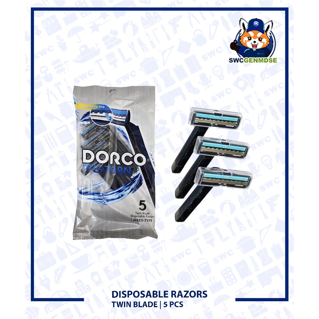 DORCO Twin Blade Disposable Razors 5 PCS | Stainless Blade 10 PCS ...