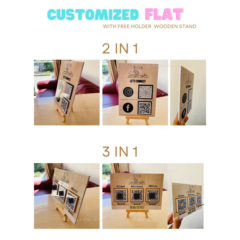 Embossed Gcash and Bank QR Standee / Flat | Shopee Philippines