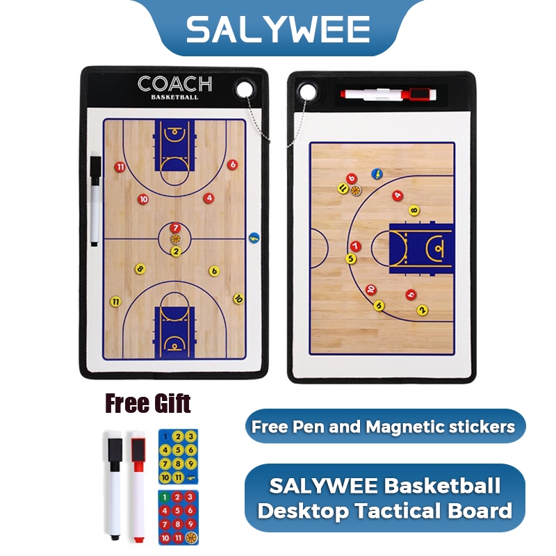 SALYWEE Portable Magnetic Basketball Desktop Tactical Coaching Board ...