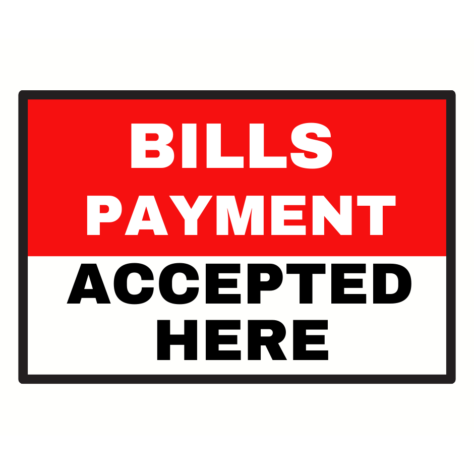 Laminated Bills Payment Signages A4size Makapal 250mic Matibay glossy ...