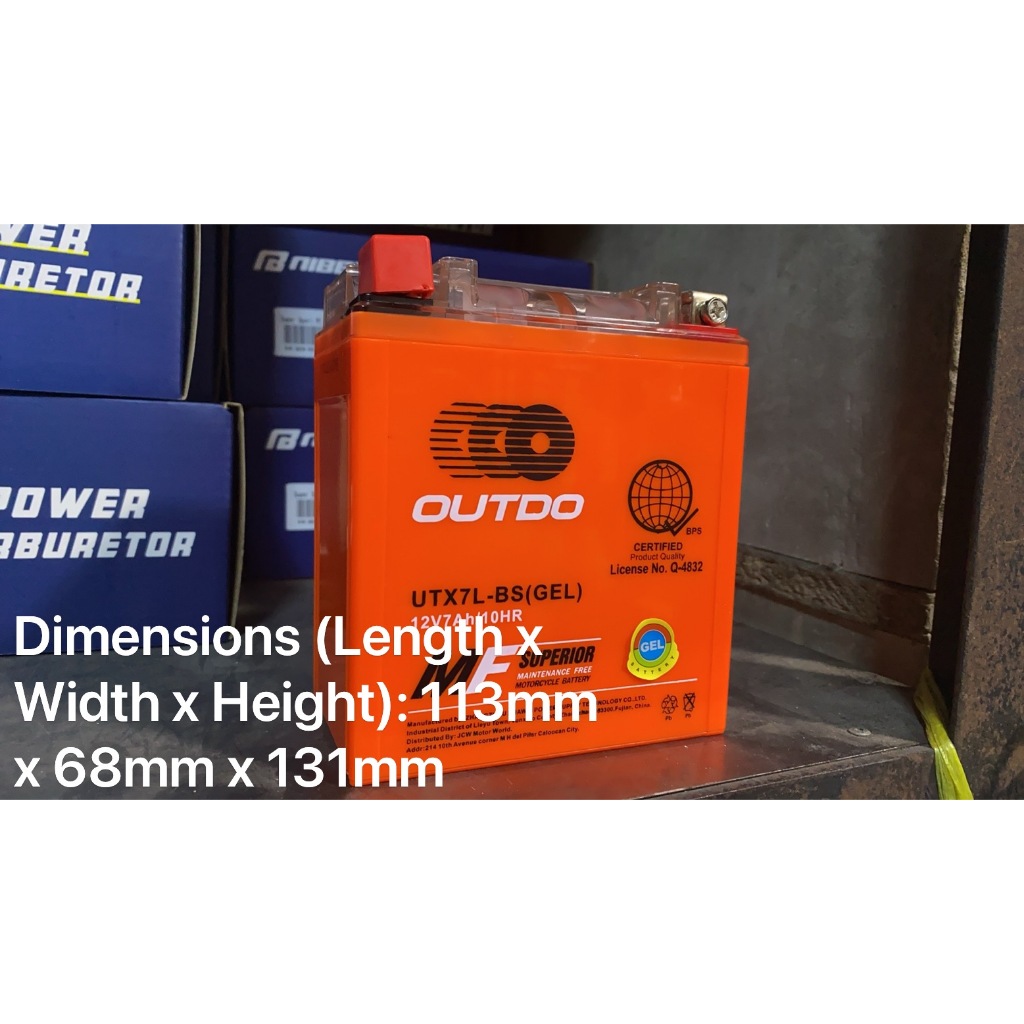 OUTDO BATTERY GEL TYPE | Shopee Philippines