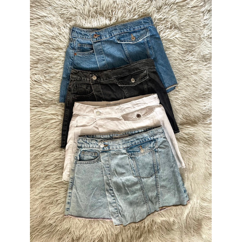 ZARA DENIM SKORT ORIGINAL — posh by pat | Shopee Philippines