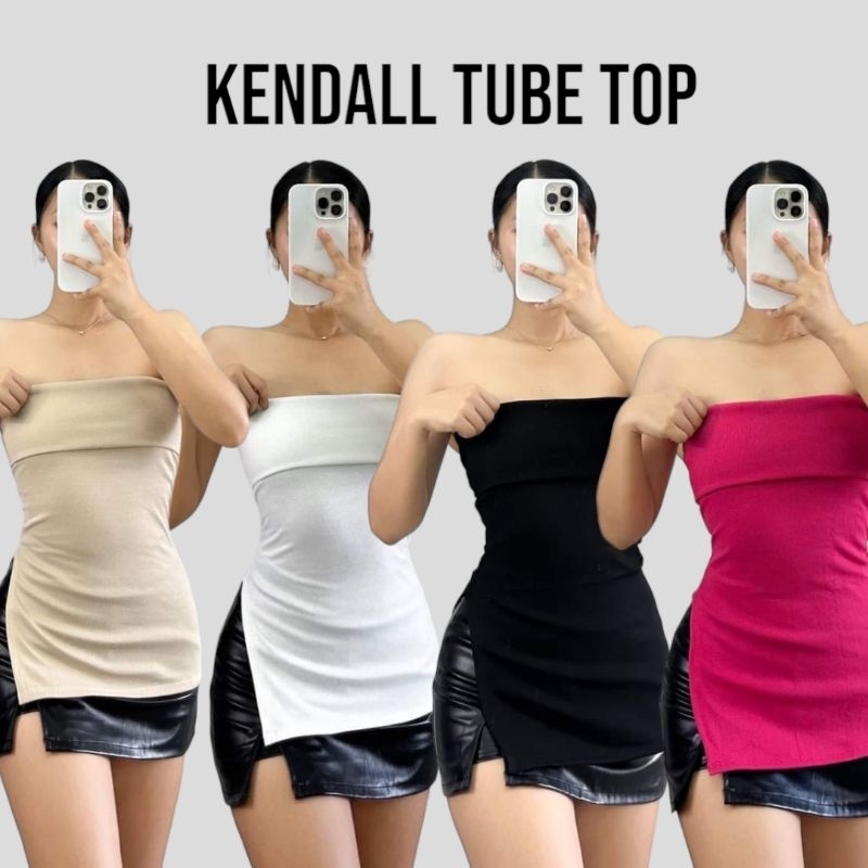 Kendall Classic Sexy Knitted Off Shoulder Tube Top with slit Summer ...
