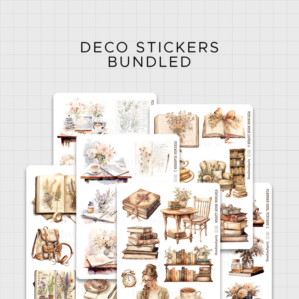 Vintage Stickers V1 | Bundled Deco Stickers for your Planners and ...