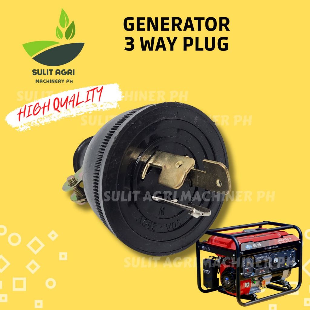 Generator 3 Way Plug 3 Prong Anti Loose Heavy Duty Gasoline Diesel ...
