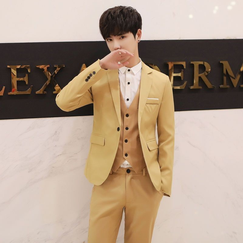 ADO (Local Delive)Suit Men's Three-Piece Suit Men's Full Set of Coat ...