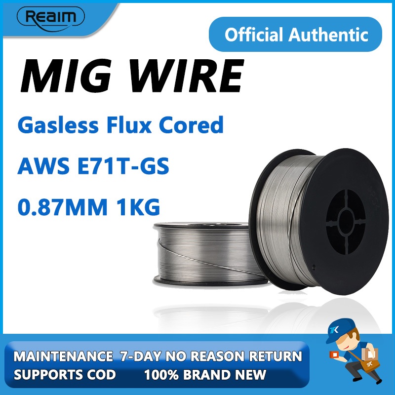 REAIM MIG Wire Gasless Flux Cored AWS E71T-GS 1.0mm 1KG | Shopee ...