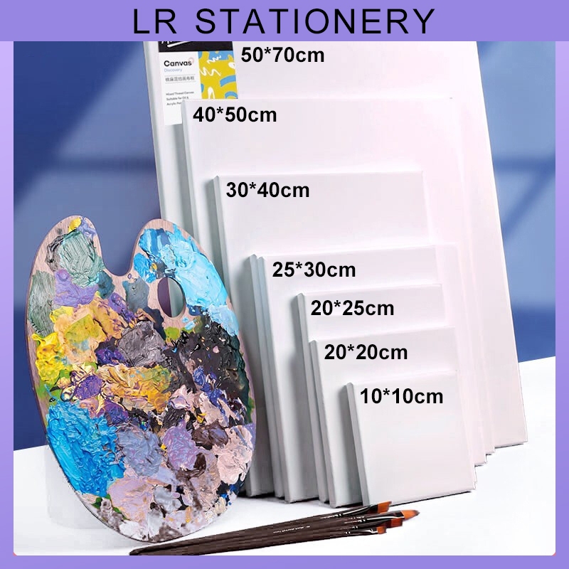 BIG SIZE Canvas Board Painting Plain With Wooden Frame Watercolors ...