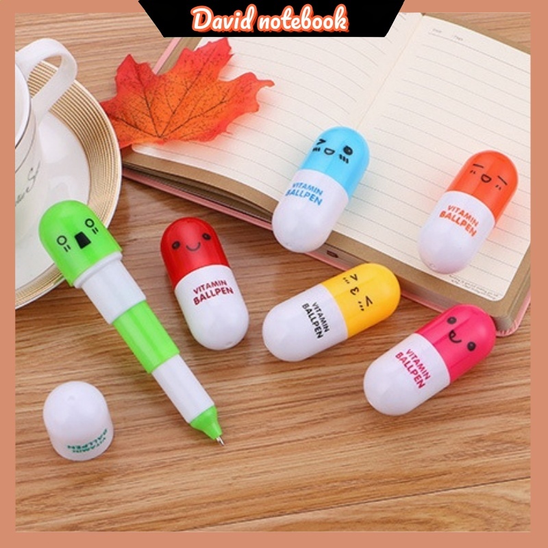 Creative Cute Ballpen Emoji Pills Fold Pen Capsule Shaped Colorful ...