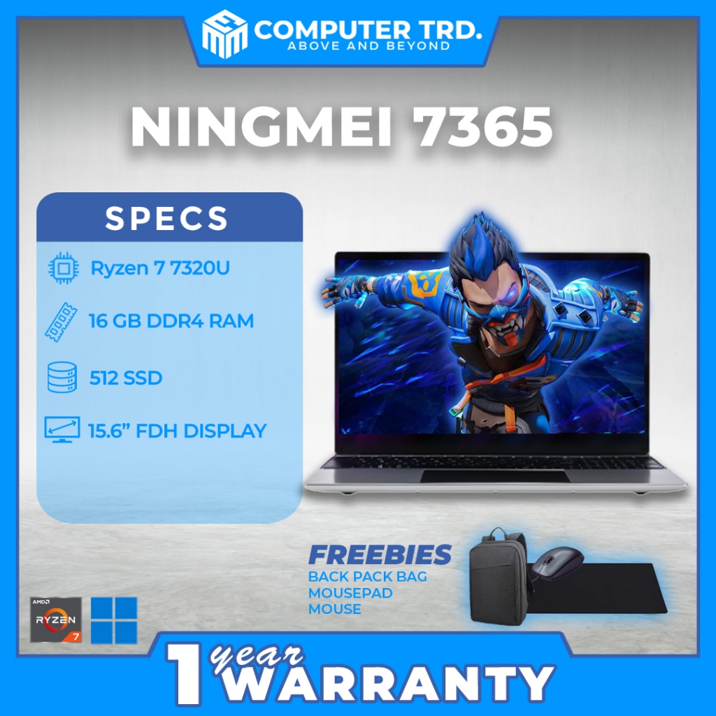 NINGMEI Ryzen 7 7320U 16GB 1TB/512gb With Freebies Mouse mousepad ...