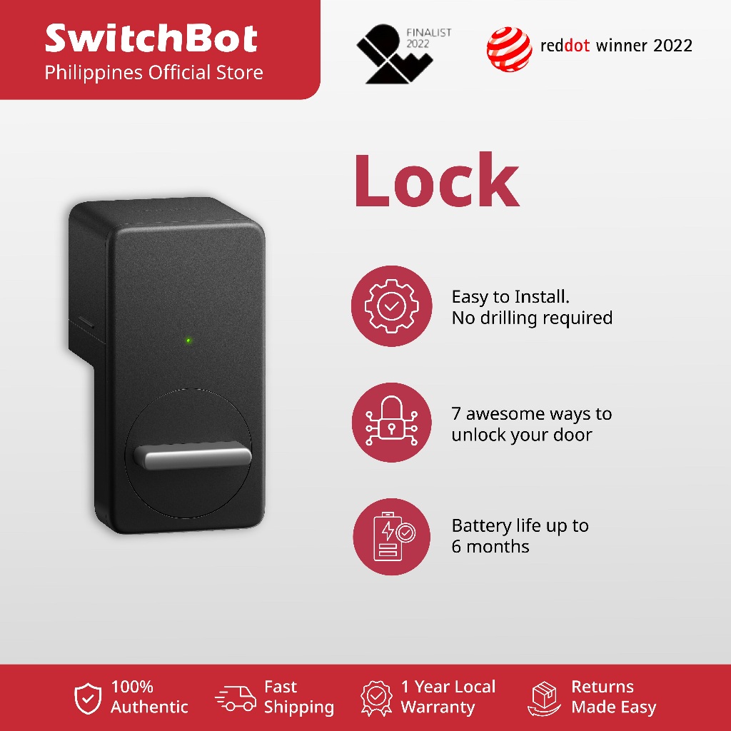 SwitchBot Smart Door Lock -Bluetooth & WiFi (need Hub), Fits Existing Locks, No Drilling, Smart ...