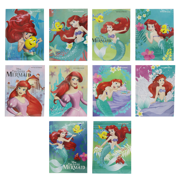 ORIONS Little Mermaid WRITING NOTEBOOK w/ Plastic Cover - 80 leaves (10 ...