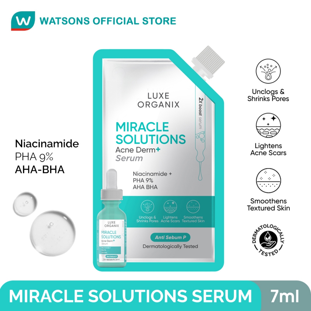 LUXE ORGANIX Miracle Solutions Acne Derm + Serum 7ml | Shopee Philippines