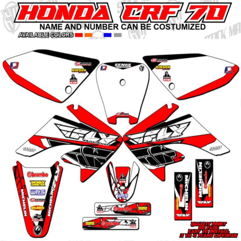 Honda CRF 70 decals sticker, laminated | Shopee Philippines