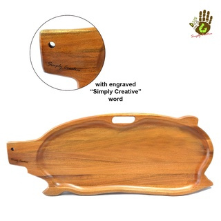 Simply Creative Wooden Lechon Tray, small size 30". Wooden Pig Platter ...