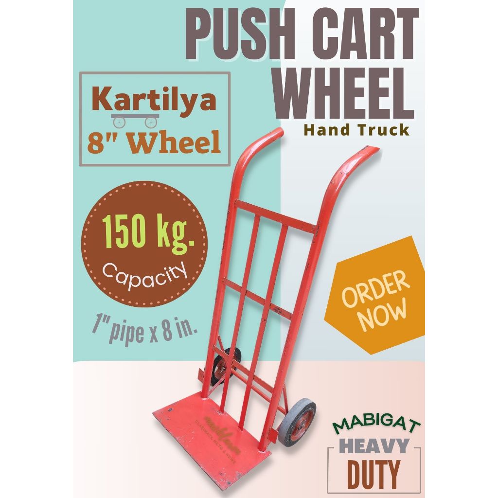 Pushcart ️ Push Cart ️ Kartilya ️ Trolley ️ 1" pipe x 8" wheel Heavy ...