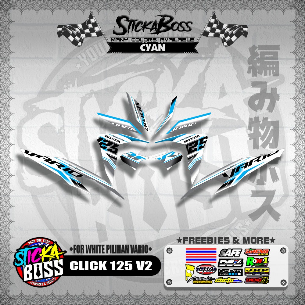 CLICK 125 V2 MALAYSIAN DECALS ( FOR WHITE PILIHAN VARIO )【WITH FREEBIES ...