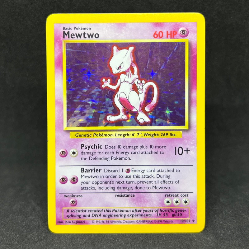 Vintage Pokemon TCG Mewtwo Holo Rare 10/102 1999 Base Set Trading Card ...
