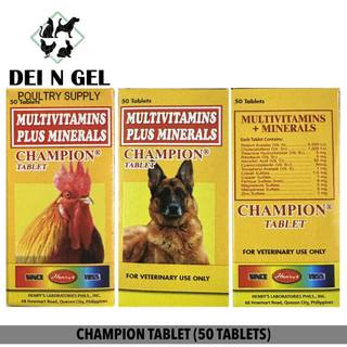 CHAMPION TABLET MULTIVITAMINS FOR DOG, CAT, CHICKEN & PIGEON (50 ...