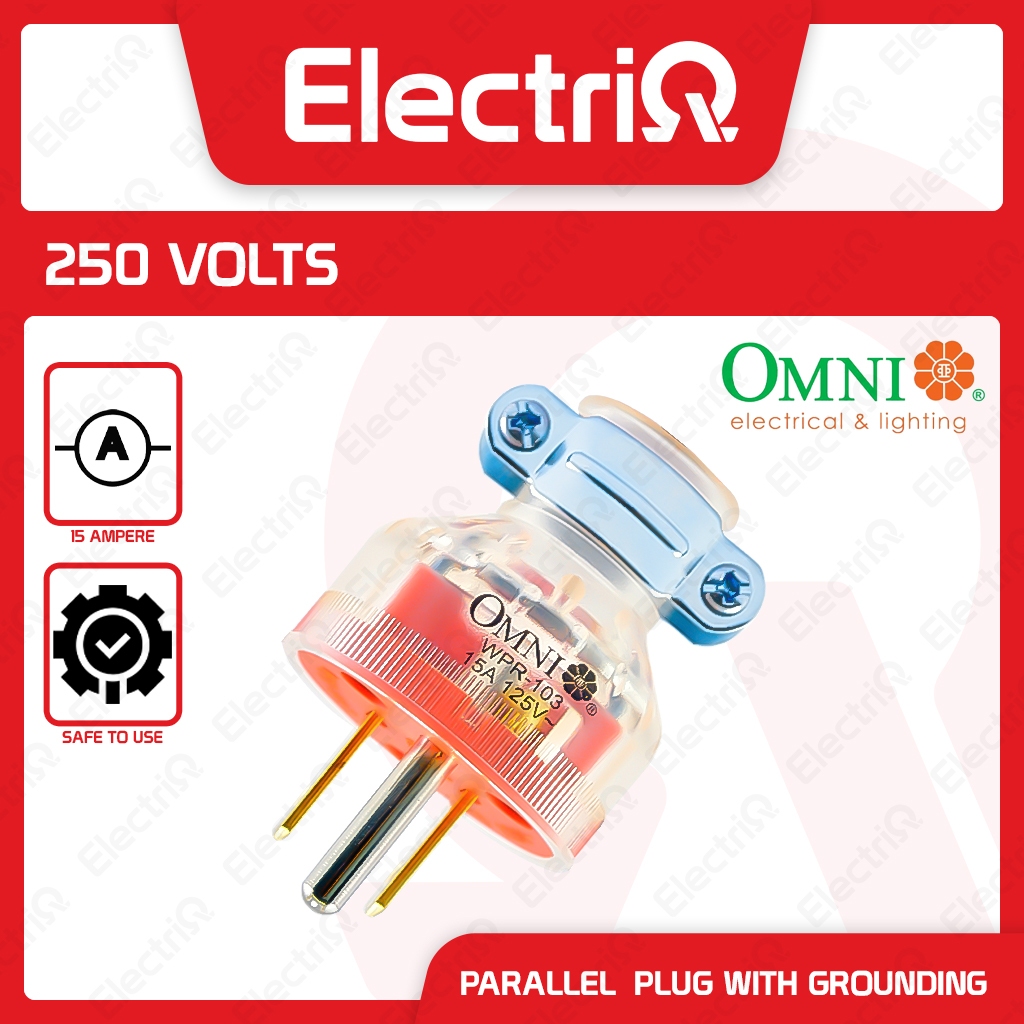 Electriq l Omni Heavy Duty Parallel Plug with Grounding 15A 250V ...