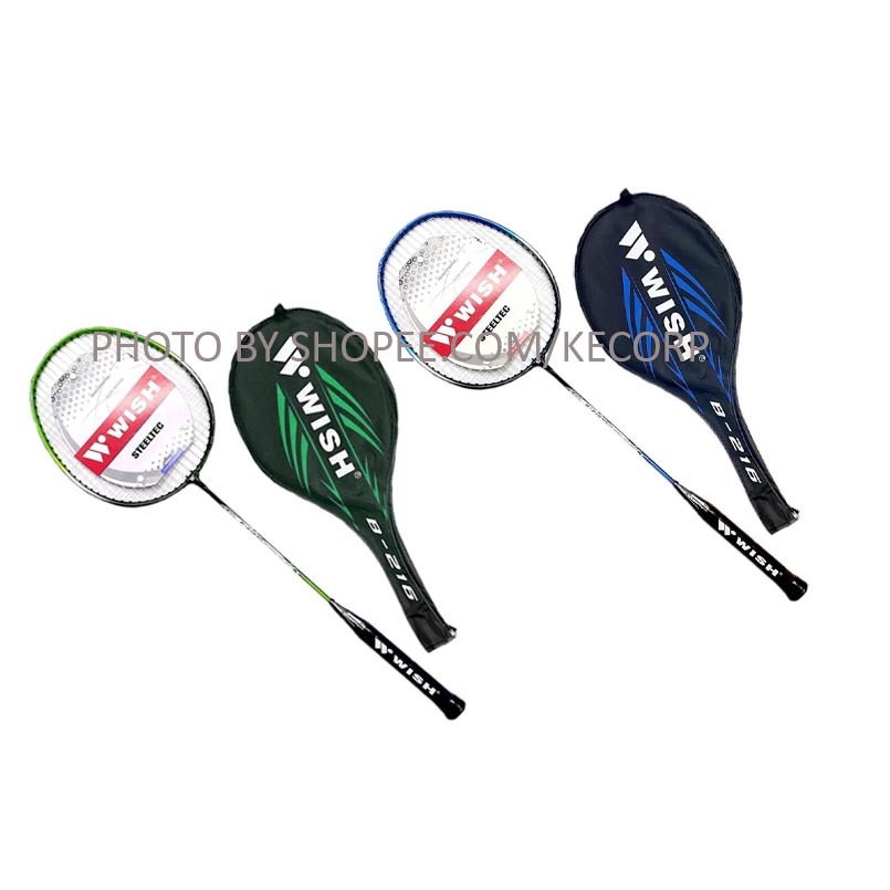 Wish Badminton Racket B-216 Torsion Steel Shaft with String and Cover ...