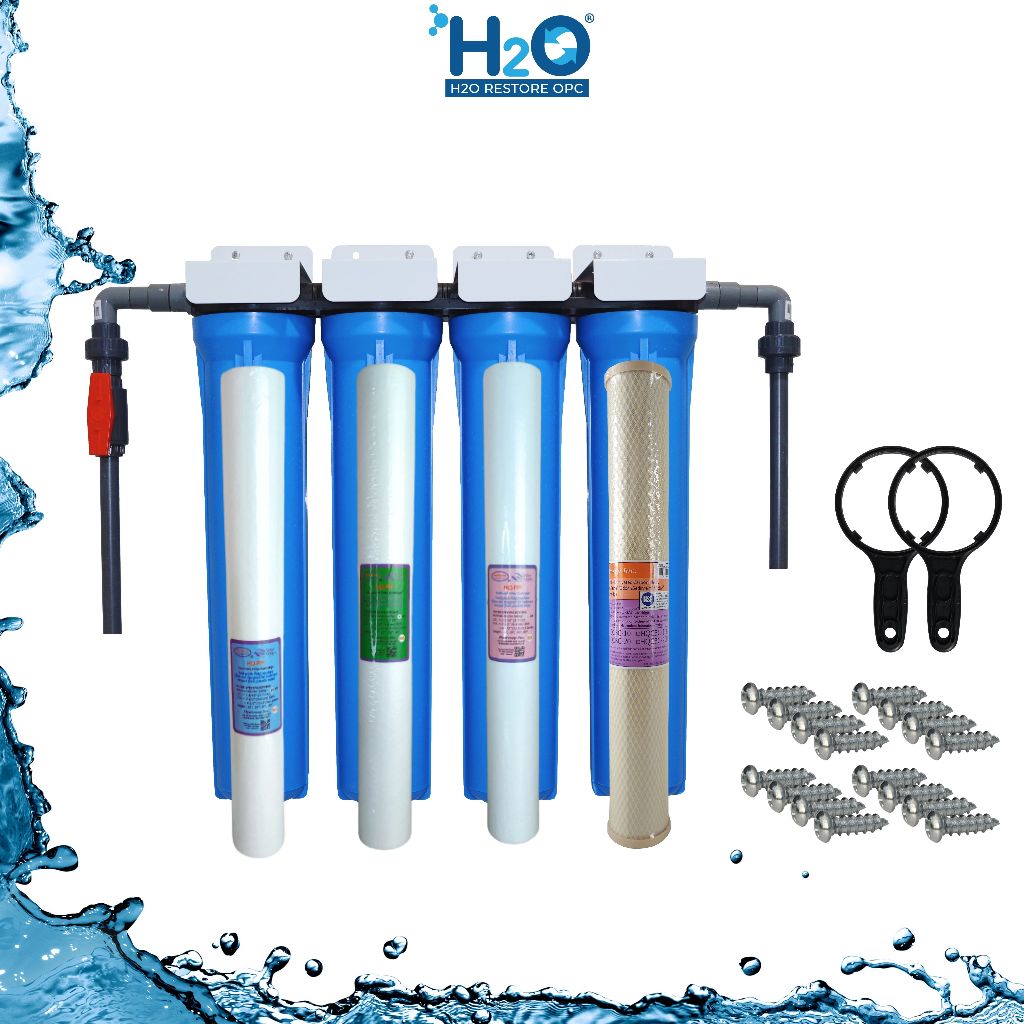 4 Stages Water Filter Basic Heavy Duty Complete Set with PVC Fittings ...