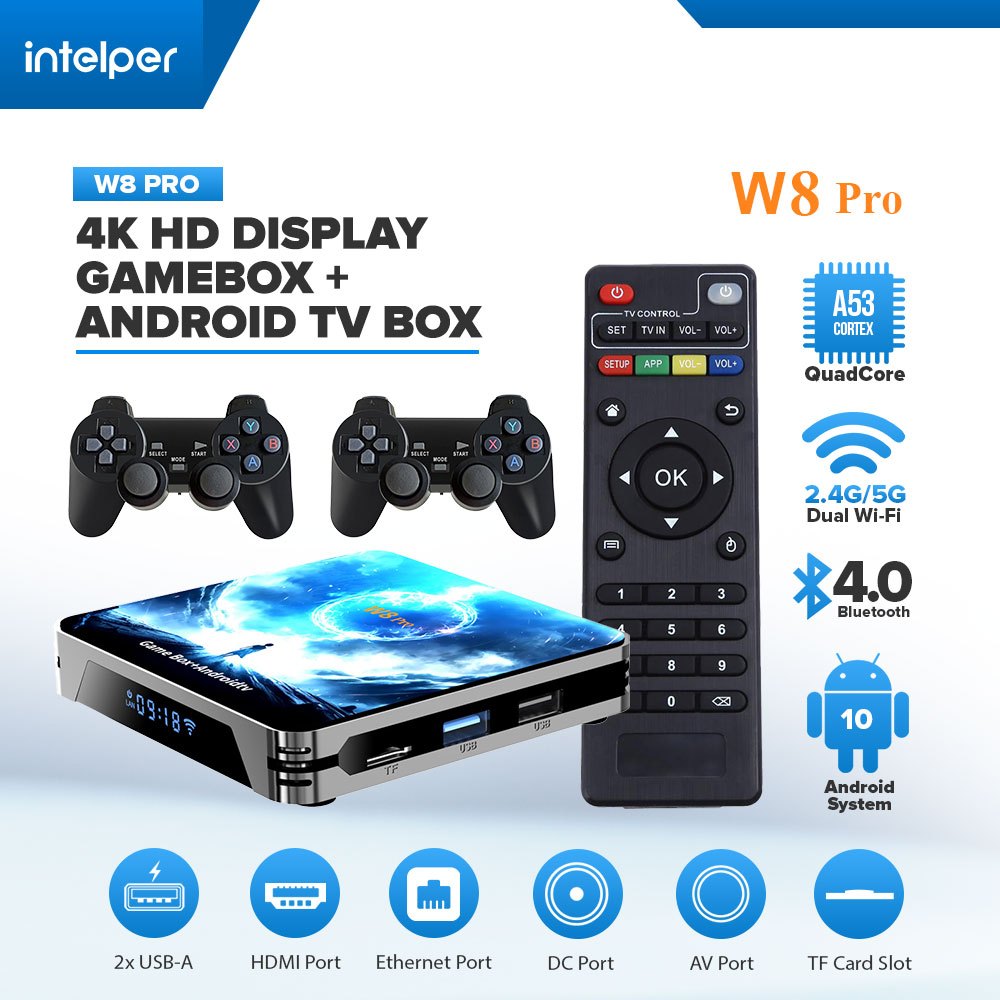 Intelper W8 Pro Android 10 TV Game Box 1+8GB 5G Dual WiFi 36000+ 3D ...