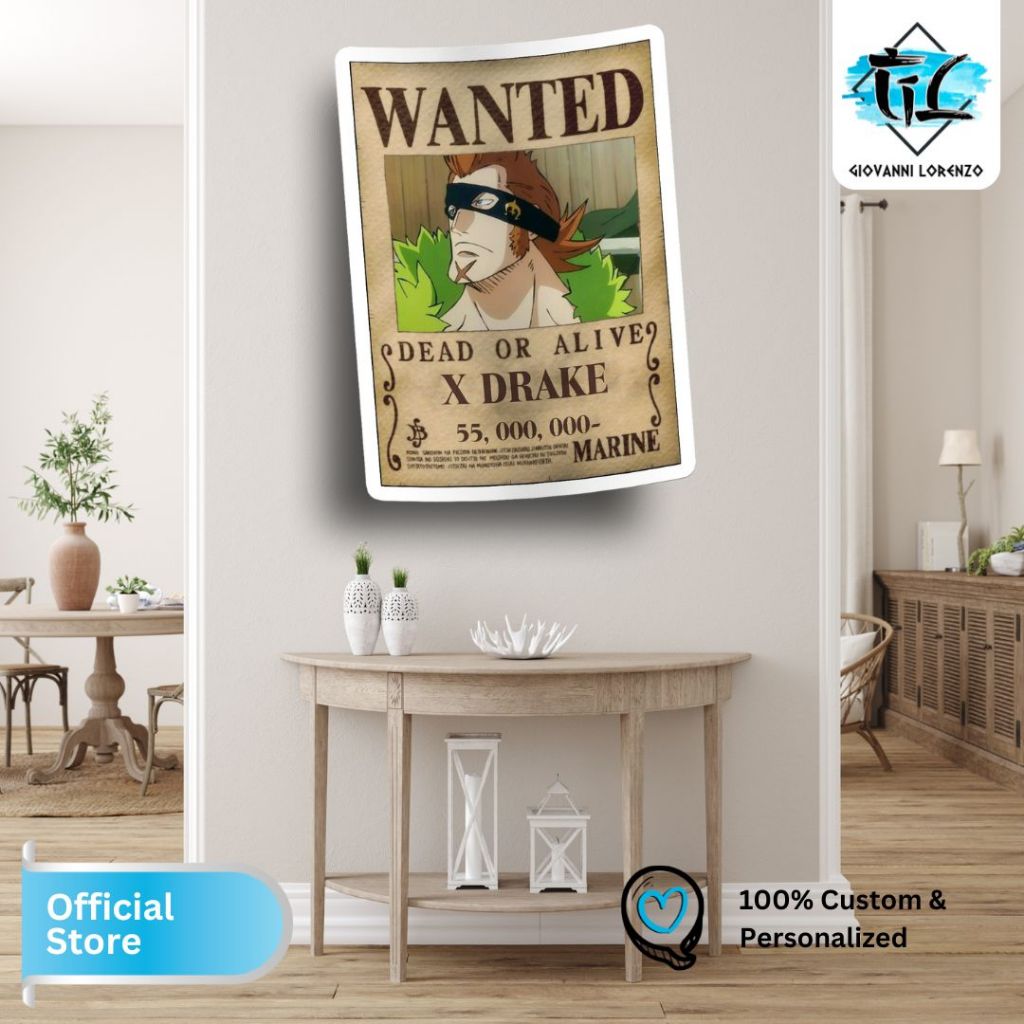ONE PIECE WANTED POSTER - WALL STICKER - X DRAKE | Shopee Philippines