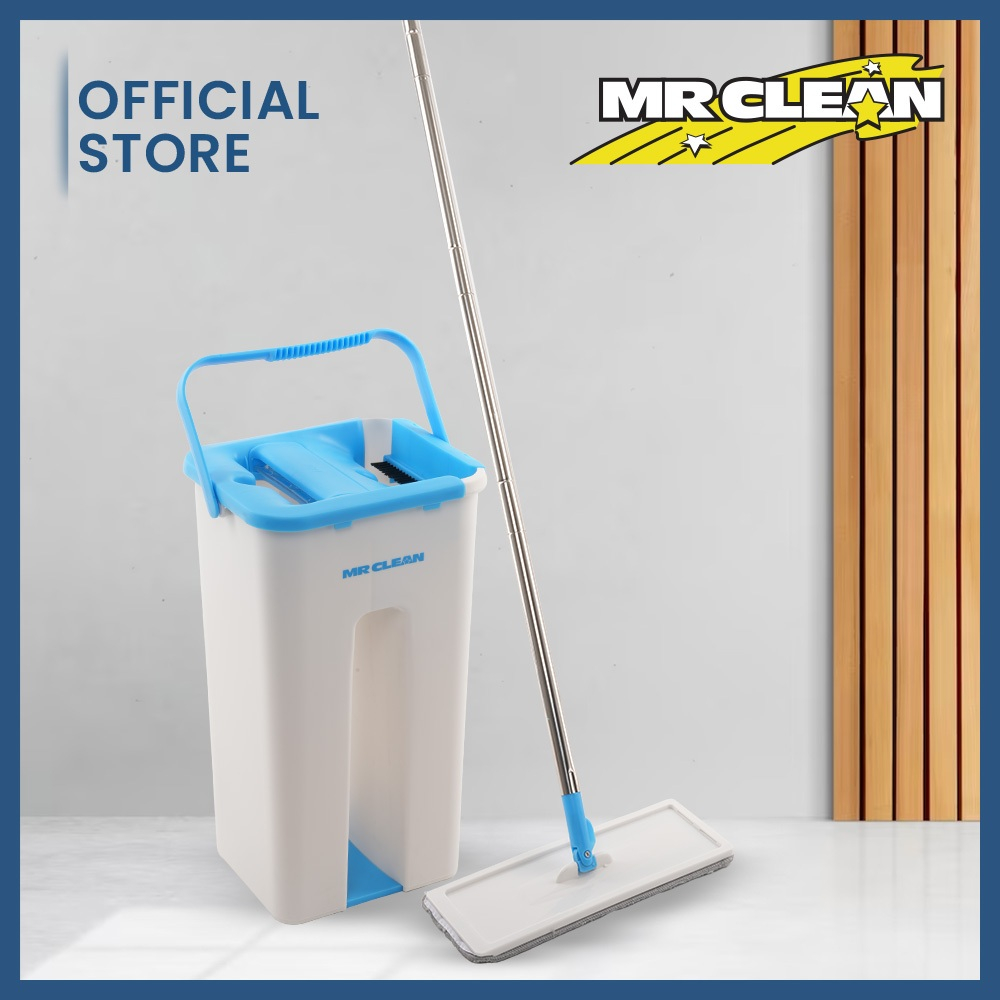 MR CLEAN Super Absorbent Microfiber Flat Mop with Squeeze Bucket MCFMSB ...