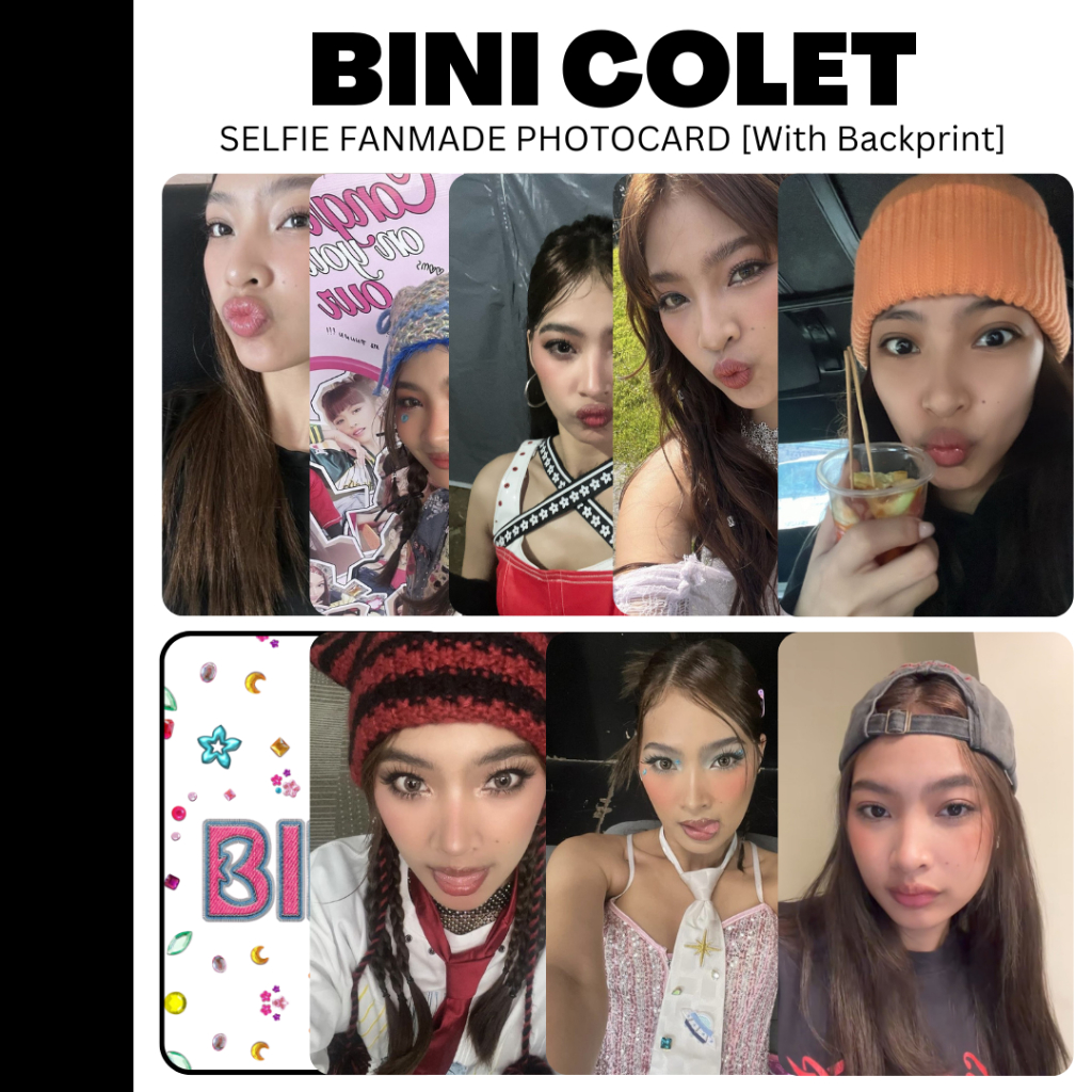 BINI Colet Selfie Fanmade Photocard [With Backprint] | Shopee Philippines