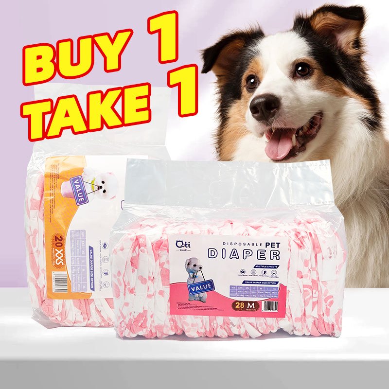 Qti Pet Dog Diaper For Female 24~72 PCS Pet Cat Diaper And Dog Diaper ...