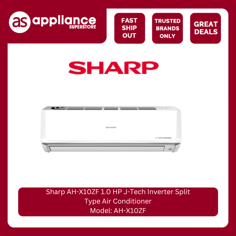 Sharp AH-X10ZF 1.0 HP J-Tech Inverter Split Type Air Conditioner ...