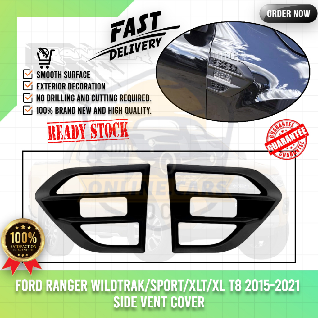 OC - FORD RANGER WILDTRAK/SPORT/XLT/XL T8 2015 - 2021 SIDE VENT COVER ...