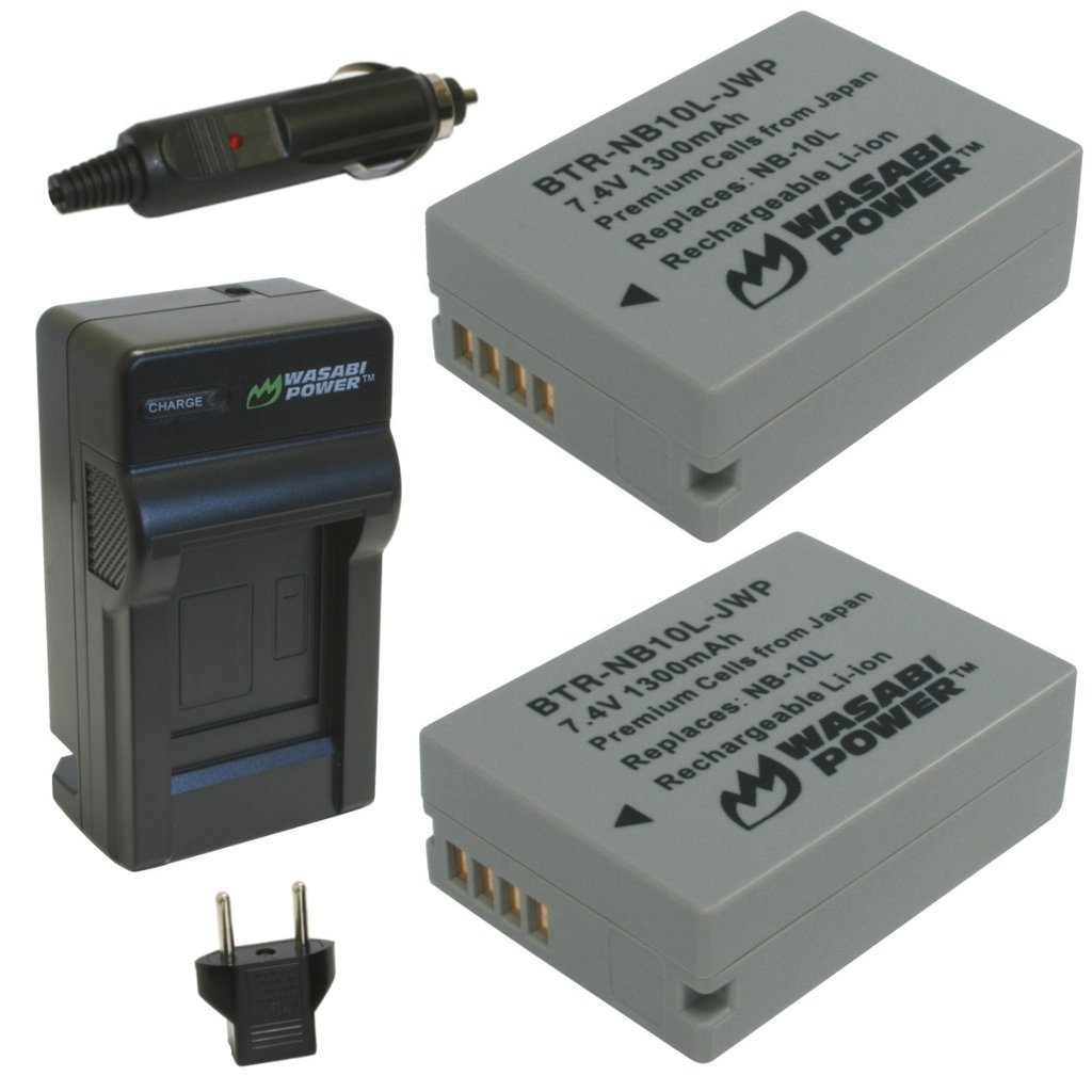 Wasabi Power (2-Pack) Canon NB-10L NB10L Battery and Charger for Select ...