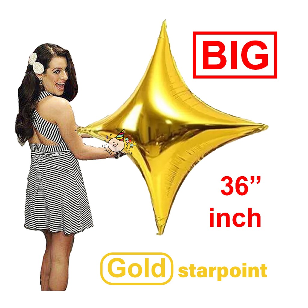 4 Side Star Point and Starburst Spike Foil Balloon Tala Diamond Shape ...