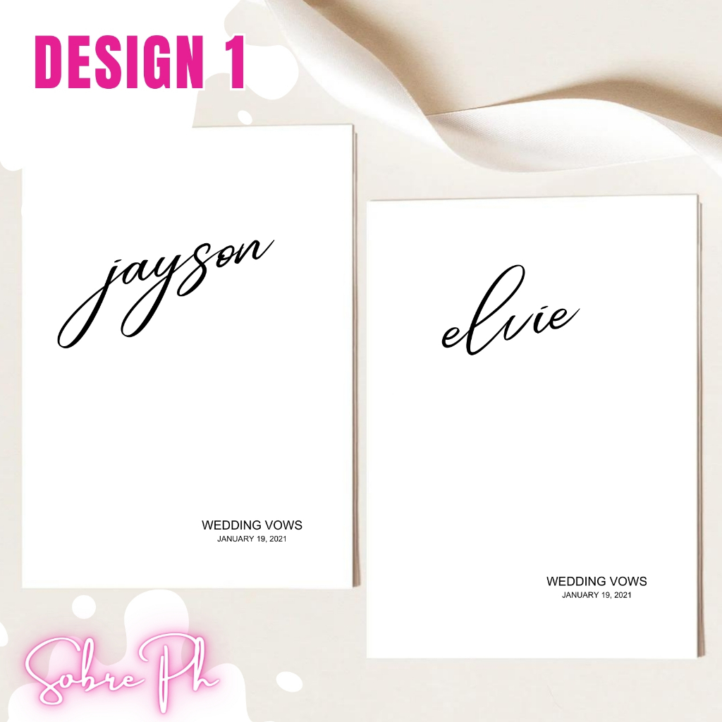 Minimalist Wedding Vow Cards by Sobre Ph | Shopee Philippines