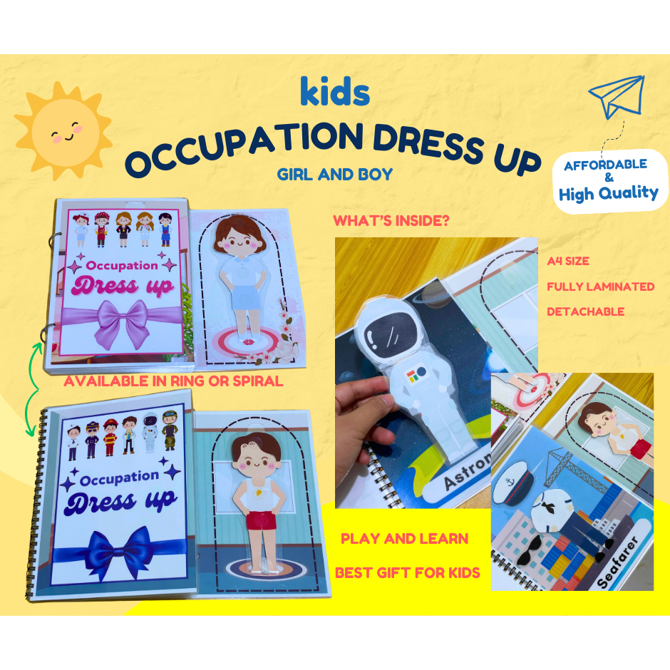 Occupation Dress Up Workbook Girl and Boy Fully Laminated | Shopee ...