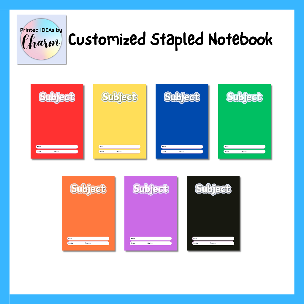 Personalized A5 Stapled Notebook 50 Leaves | Shopee Philippines