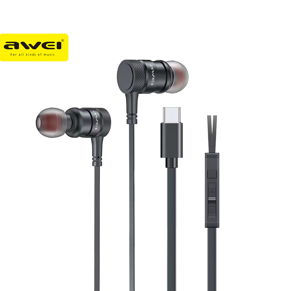 Awei PC-11T In-Ear Headset Type-C Pug Noise Isolation Earbuds with ...