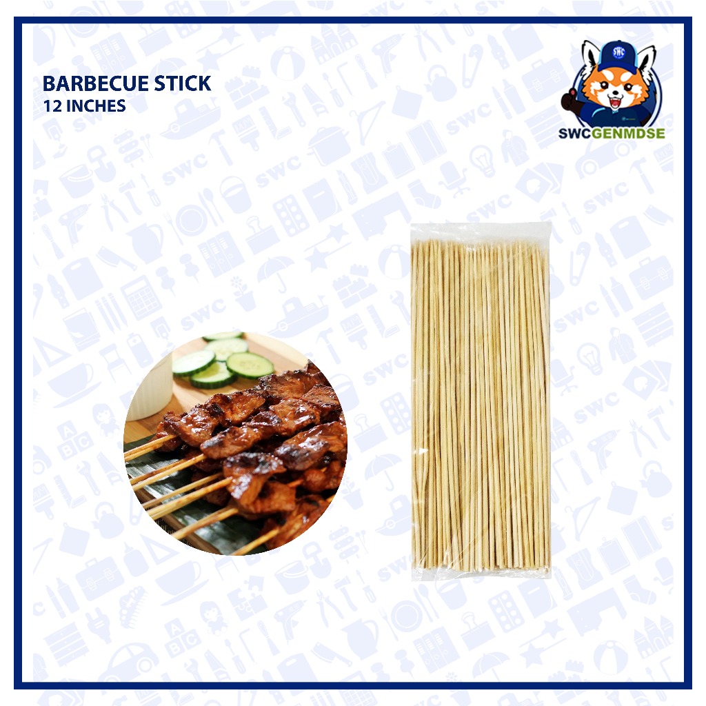 Premium Barbecue Stick | Wooden Bamboo BBQ Skewers | 6 - 12 Inches ...