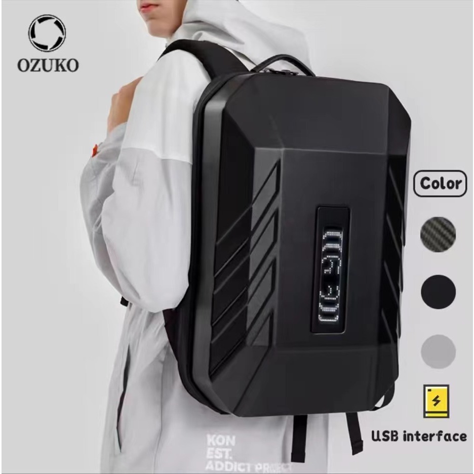 OZUKO waterproof PC hardshell portable men's travel back packUsb ...