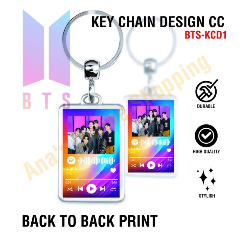 BTS KEYCHAIN SPOTIFY DESIGN Size 7.5x5cm | Shopee Philippines